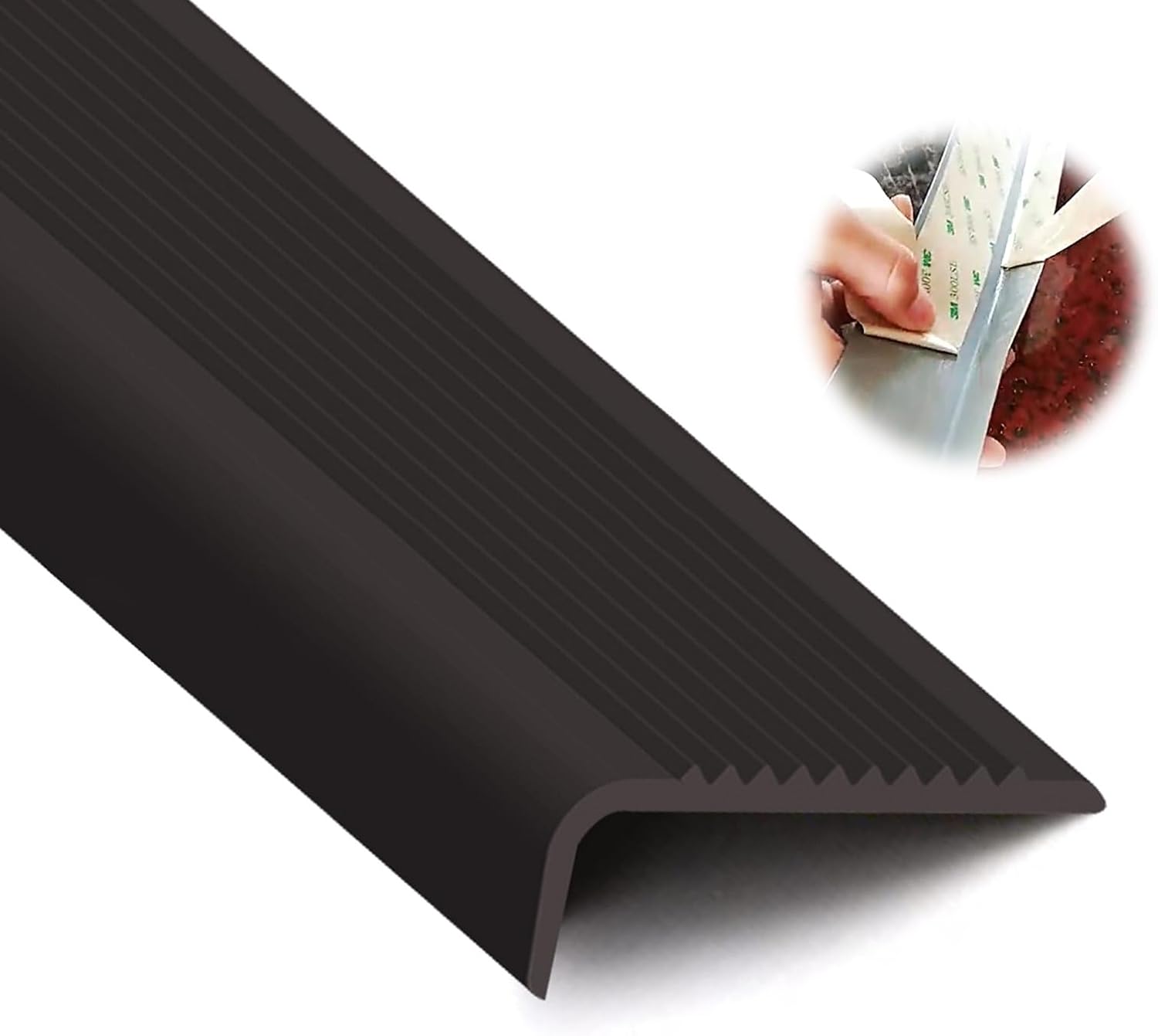 Non-Slip Rubber Step Edge Trim Stair Edge Protector L-Shaped PVC Stair ...