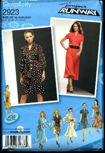 Project Runway Simplicity 2923 Misses Shirt-Dresses and Belt ...