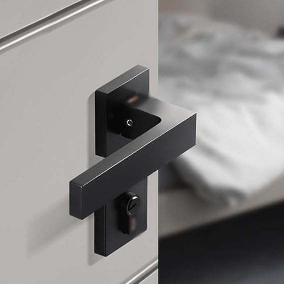 ZLDCTG Square Interior Door Handle sets - 35-55mm Doors, Black: Buy ...