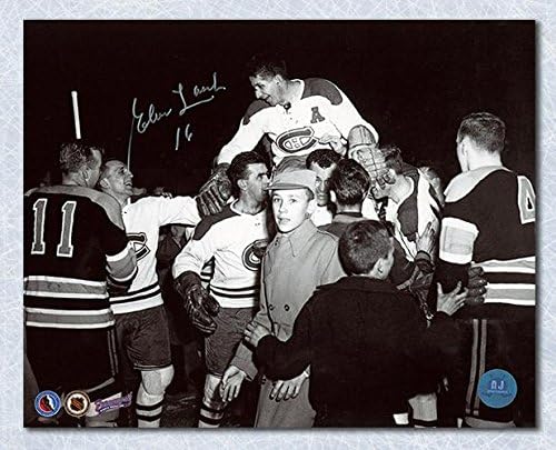 Elmer Lach Montreal Canadiens Autographed Carry Off Celebration 8x10 ...
