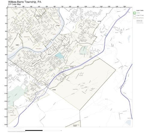 Buy ZIP Code Wall of Wilkes-Barre Township, PA ZIP Code Laminated ...