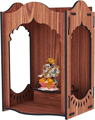 ETHNIC WALL ART Wooden Mandir for Home Puja Ghar Small Temple Stand ...