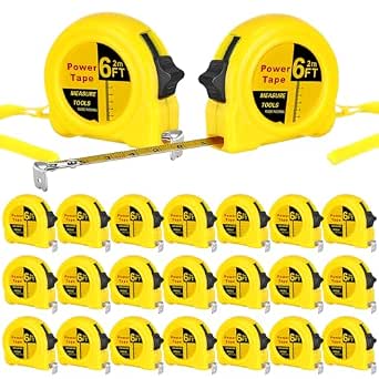 Xuhal 24 Pcs Tape Measure 6 ft Measuring Tape Retractable Imperial ...