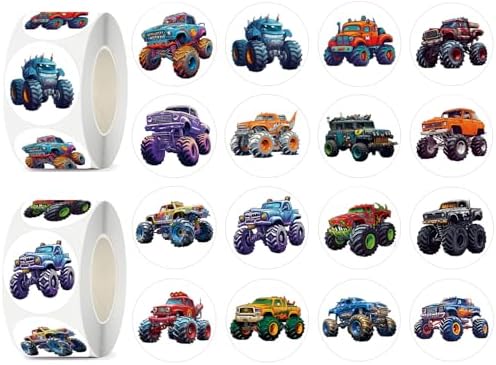 Amazon.com: UVUXO 600 Pcs Monster Truck Stickers for Kids- 1.5 Inch ...