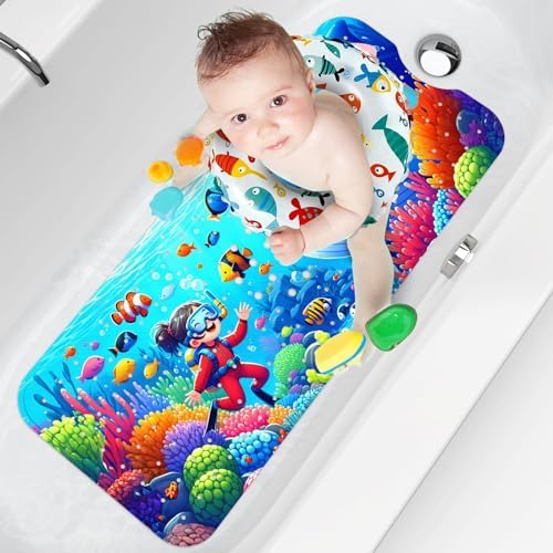 Amazon.com: XIYUNTE Baby Bath Mat for Tub for Kids, Extra Long Kids ...
