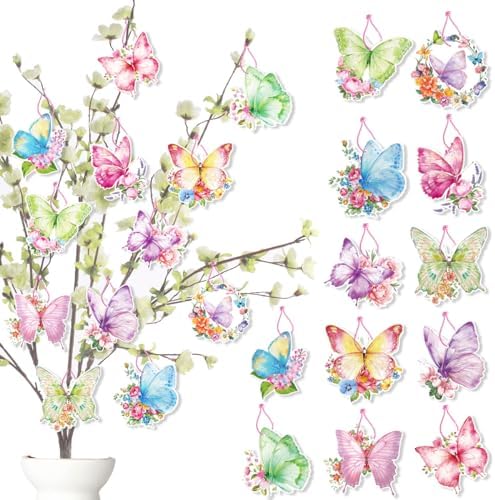 Amazon.com: GlikCeil 40 Pcs Easter Wooden Hanging Ornaments Wood Easter ...