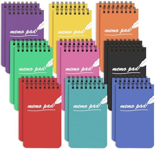 Amazon.com : wavamawa Small Spiral Notebook 3x5 inch Pack of 20 little ...