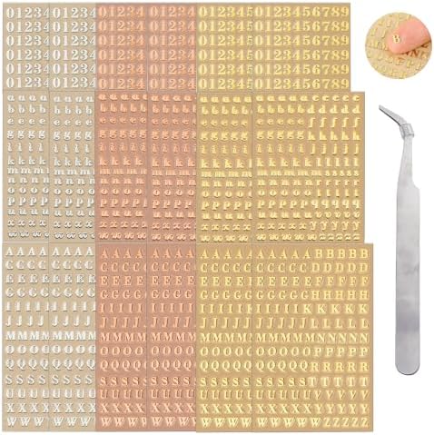 18 Sheets Resin Letter Stickers, Alphabet Number Stickers, Mini Letter ...