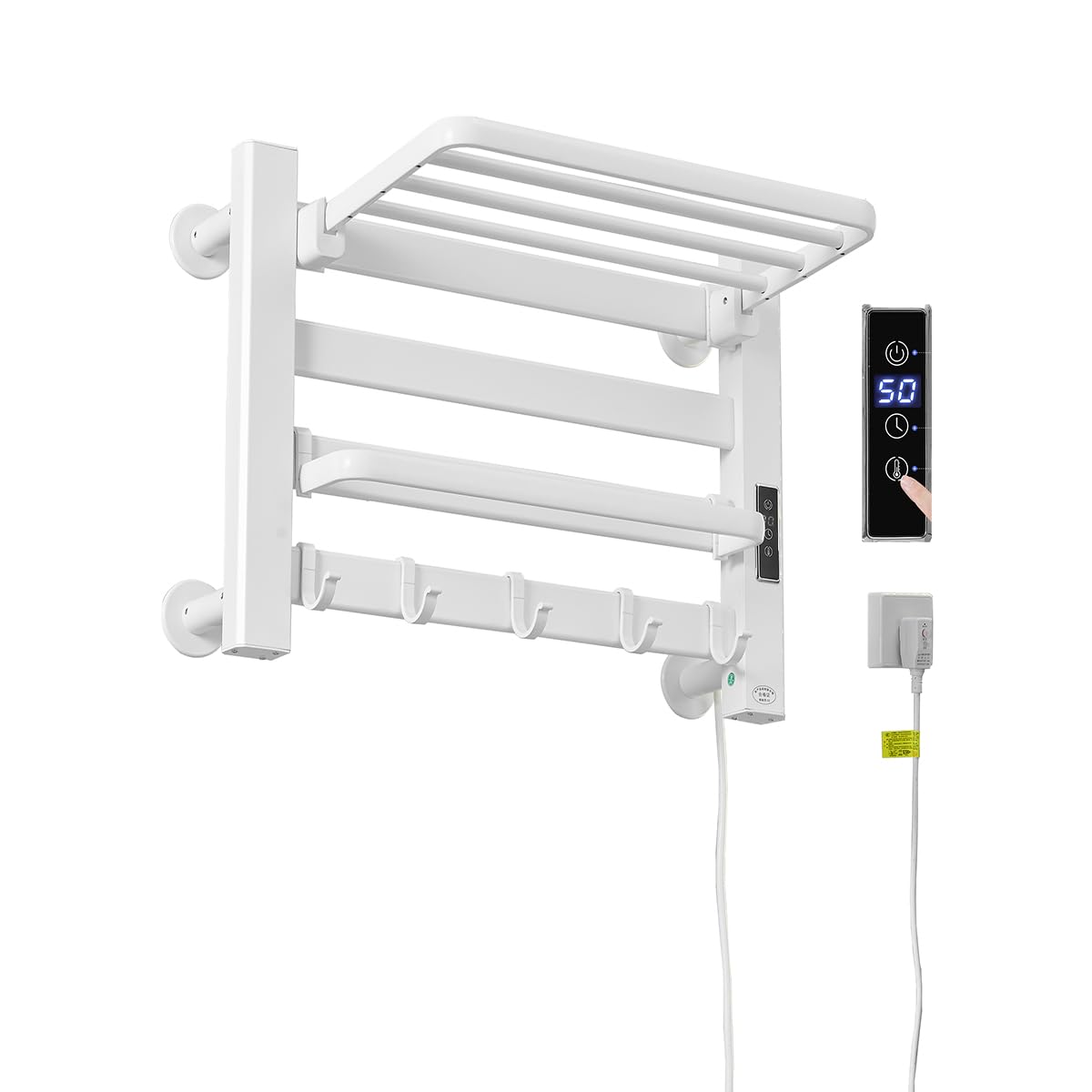 110V Wall Mounted Electric Towel Warmer Rack Electric Heated Towel Rack ...