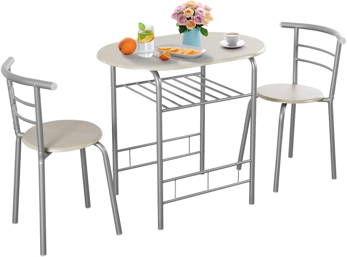 Amazon.com - Best Choice Products 3-Piece Wooden Round Table & Chair ...