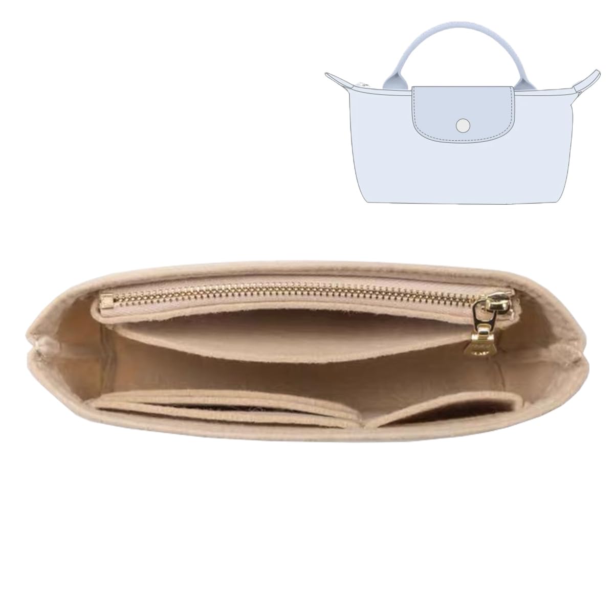 Purse Organizer insert for le pliage Mini,Small tote Bag Organizer ...