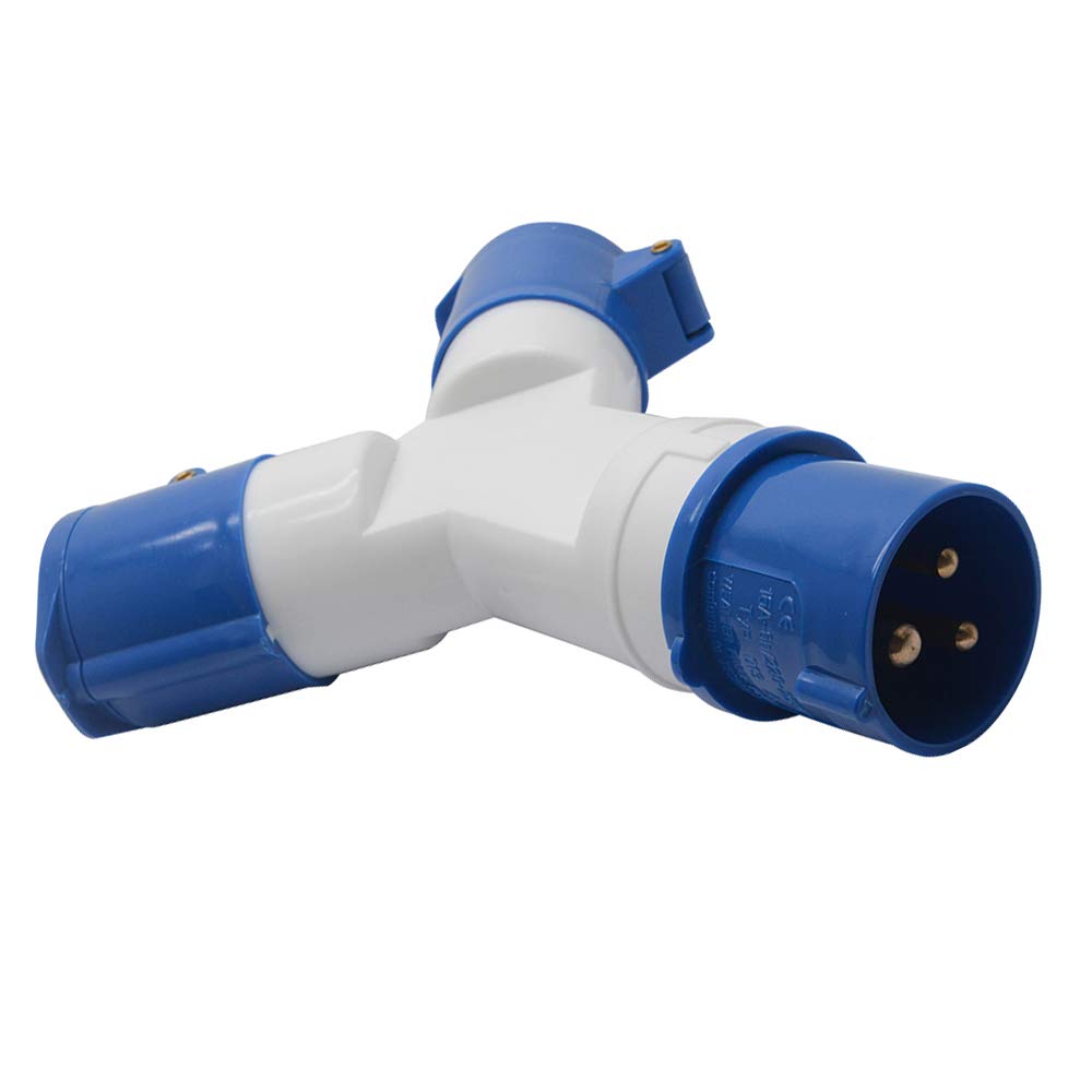 Buy 2-Way Splitter 16A 220v IP44 2 Way 3 pin Industrial Site Plug ...