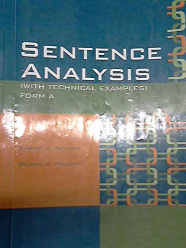 Sentence Analysis with Technical Examples: unknown author ...