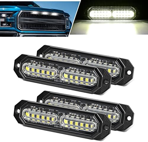 OPP ULITE 4Pcs 12 LEDs Emergency Strobe Lights Red Hazard Beacon ...