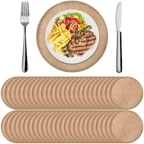 Amazon.com: 24 Pack Round Burlap Placemats, 11.8″ Jute Rustic Table ...