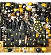 Amazon.com: Paeyeq 2024 Light Up Numbers, Black Gold Marquee 2024 ...
