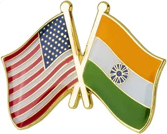United States Of America USA & India Indian Friendship EU Flags Metal ...