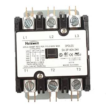 Holdwell SA-3P-40A-24V 3 Pole 40 Amp 24V Coil Definite Purpose Contactor : Amazon.ca: Automotive
