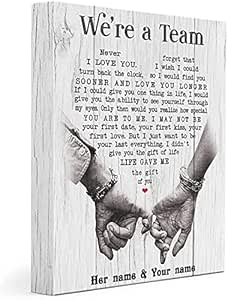 Amazon.com: PrimeStore Personalized We're A Team Couples Wall Art ...