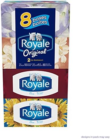 Royale Original 2 Ply Facial Tissue, Soft & Strong, 6 Tissue Boxes, 126 ...