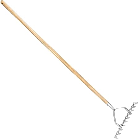 Amazon.com : Berry&Bird 58.3" Long Handle Thatch Rake, 10 Tines Garden ...