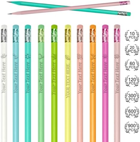 Amazon.com : Nevaou Personalized Pencils Engraving with Text and Logo ...