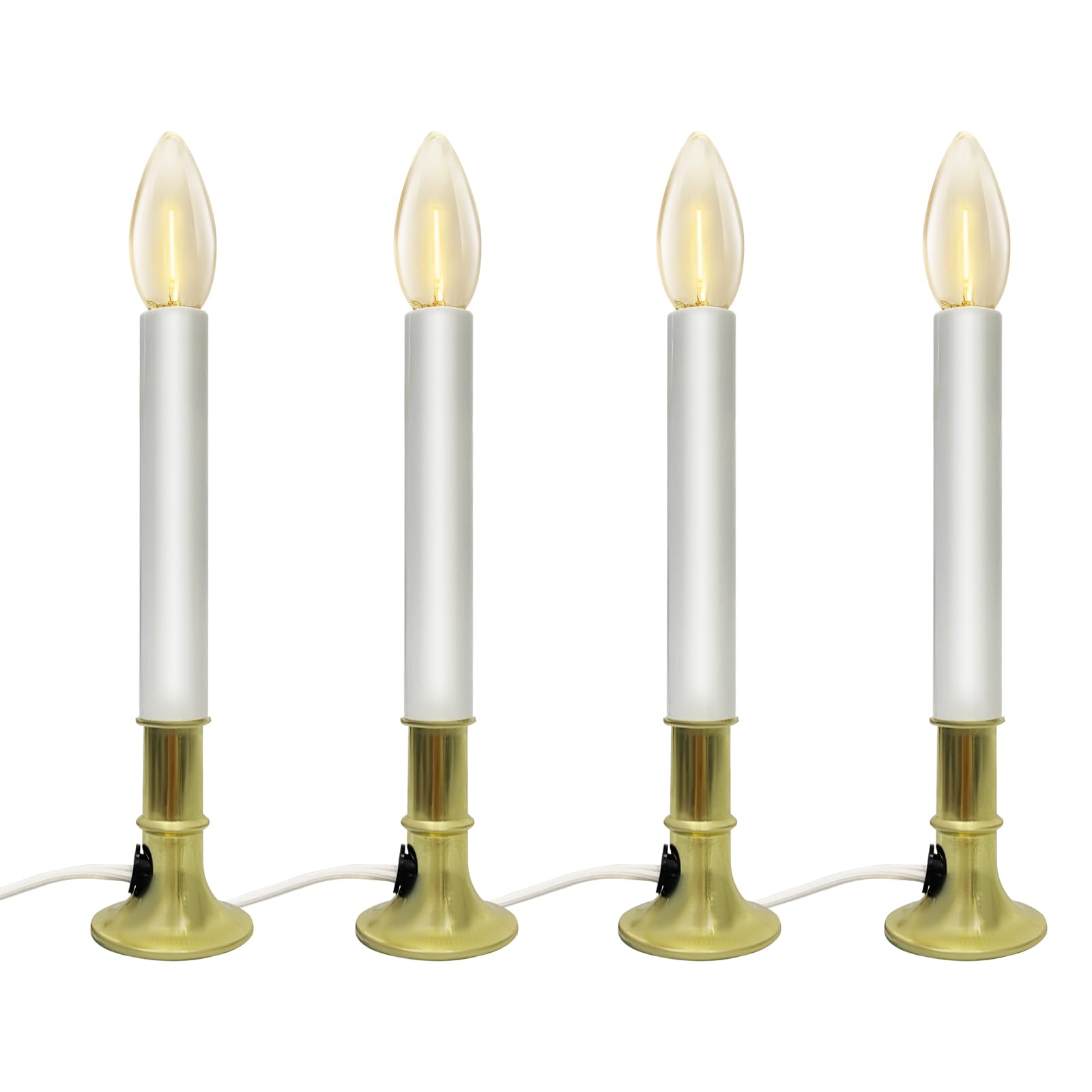 Amazon.com: 4 Pack Electric Christmas Window Candle Lamp, Gold Brass ...
