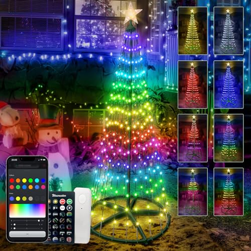 Smart Prelit Christmas Cone Tree with Lights and Star Topper - APP 6ft ...
