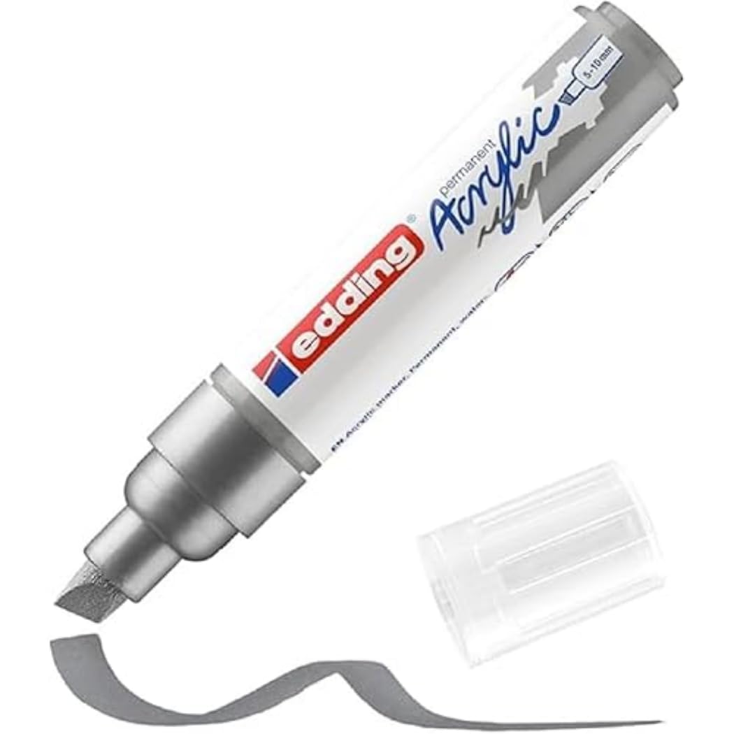 Amazon.com: edding 5000 acrylic marker broad - silver - 1 waterproof ...