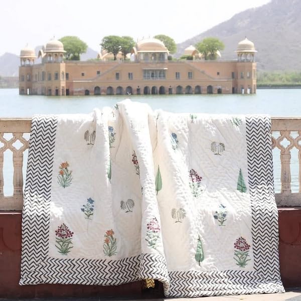 Buy Blocks of Jaipur Original Pure Cotton Jaipuri Razai All-Weather ...