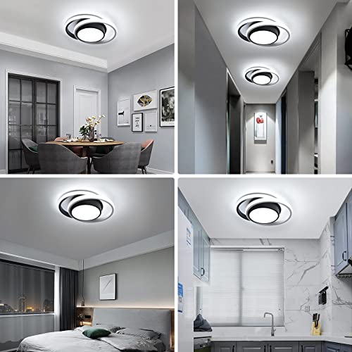 Dorlink LED Ceiling Lights, Round Flush Mount Ceiling Light, 32W Black ...