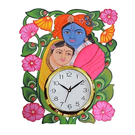 Buy Wooden Radha Krishna Wall Clock Online at Low Prices in India ...