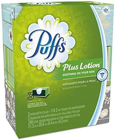 Puffs Plus Lotion Facial Tissues, 8 Family Boxes, 124 Facial Tissues ...