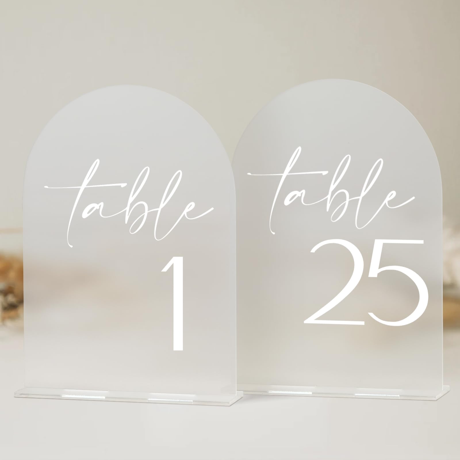 Snapklik.com : HOODO Frosted Arch Wedding Table Numbers 1-25