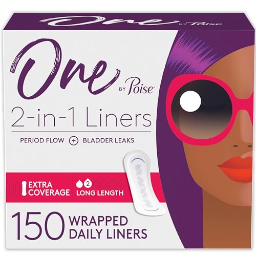 One by Poise Panty Liners (2-in-1 Period & Bladder Leakage Daily Liner ...