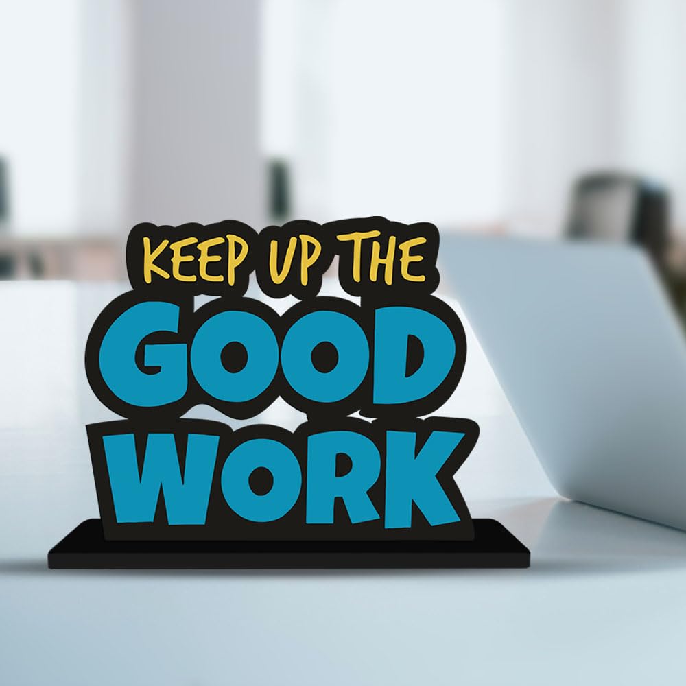 Buy Art Vibes Wooden Idols And Figurine Keep Up The Good Work Positive ...