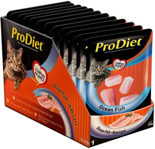 ProDiet Wet Cat Food for Adult (1+Years) Ocean Fish Flavour, 12 Pouches ...