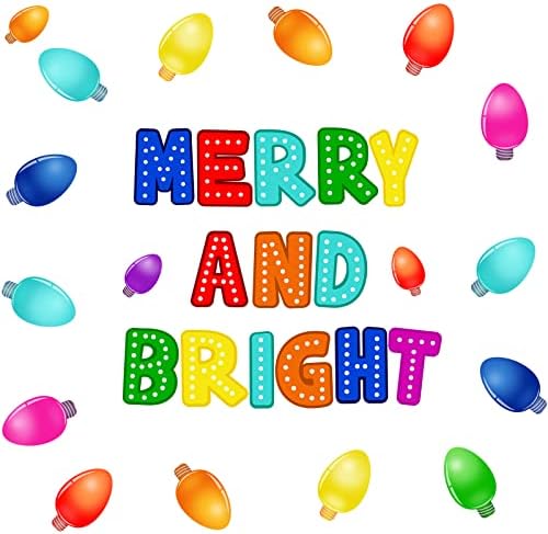 Amazon.com: 76 Pcs Merry & Bright Winter Holiday Bulb Paper Cutouts ...