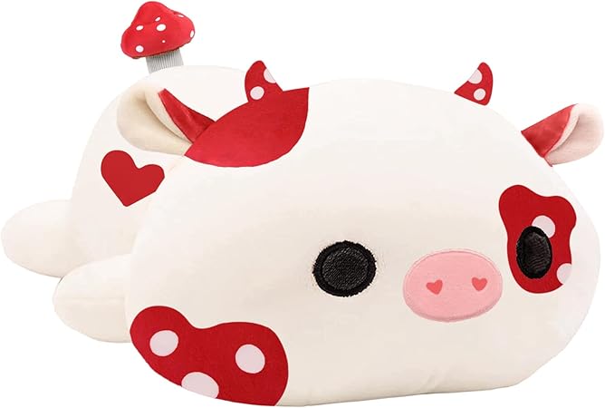 Onsoyours Cute Cow Plushie, Soft Stuffed Mushroom Cow Squishy Plush ...