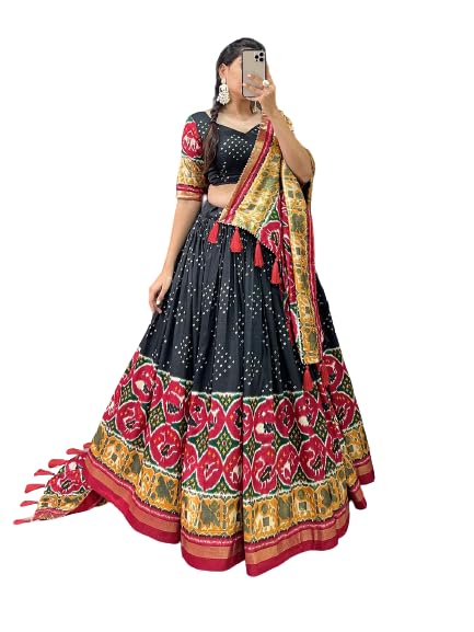 infloura Semi-Stitched Lehenga Choli For Women And Girls Tussar Silk ...
