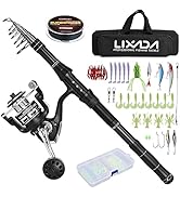 Amazon.com : Fishing Rod and Reel Combos Kit, Lixada Telescopic Carbon ...