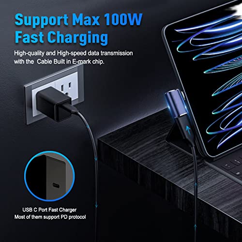 VCOM USB C 90 Degree Adapter Support 40Gbps, 100W PD, 8K Video Display ...