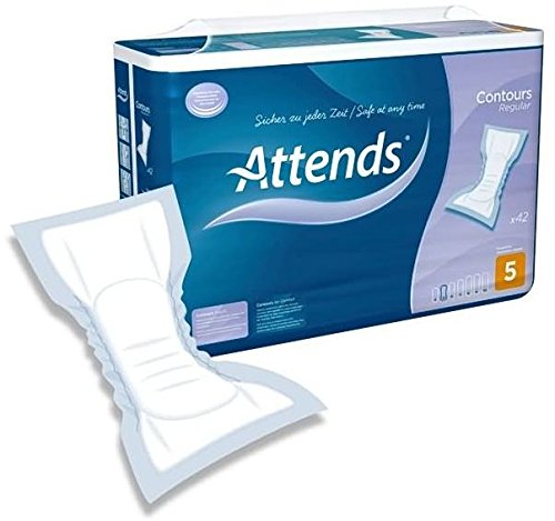 Attends 205228 Contours Regular 5 Incontinence Pad, White (Pack of 42 ...