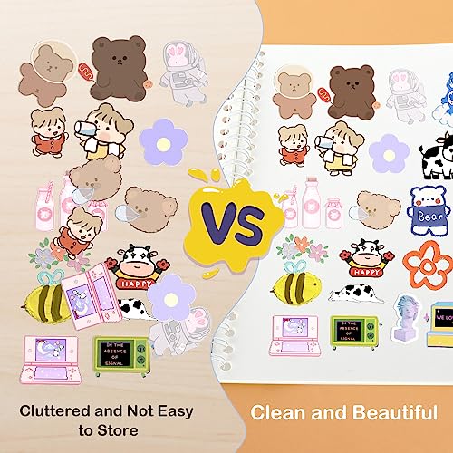 Sticker Collecting Album with Plastic Spatula, Reusable Sticker Book ...