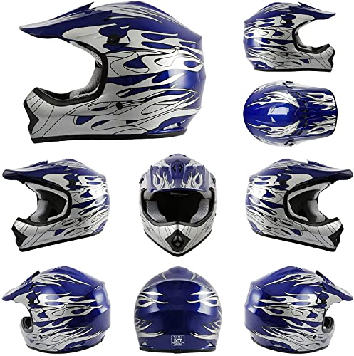 Snapklik.com : Dot Youth & Kids Motocross Offroad Street Helmet Blue ...