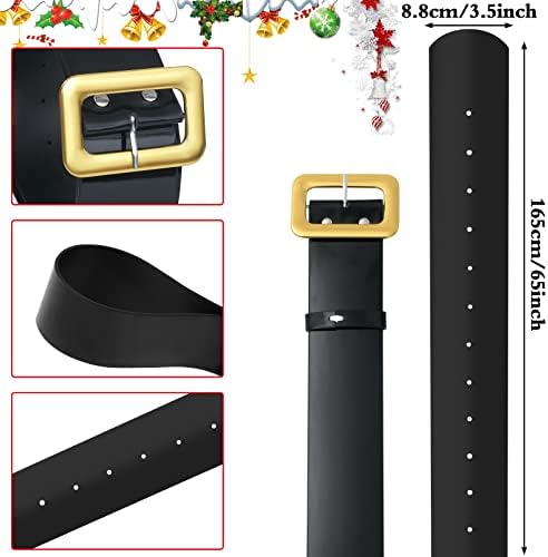 Matiniy 2 Pcs Santa Claus Belt Black Elf Belt Black and Gold Santa ...