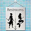 Amazon.com: JennyGems Funny Mermaid Pirate Sign, Funny Restroom Signs ...