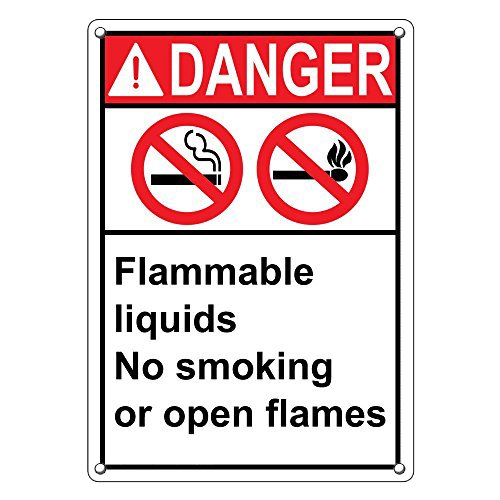 Amazon.com: Weatherproof Plastic Vertical ANSI Danger Flammable Liquids ...