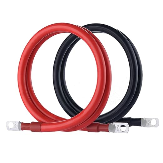6 AWG-3 ft Pure Copper Battery Cables 6 Gauge Power Inverter Wire Set ...