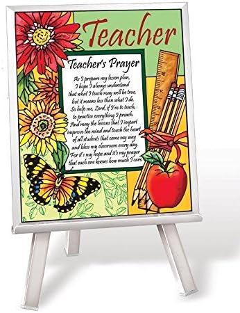 Amazon.com: Amia 41796 Hand-Painted Beveled Glass Teacher's Prayer ...